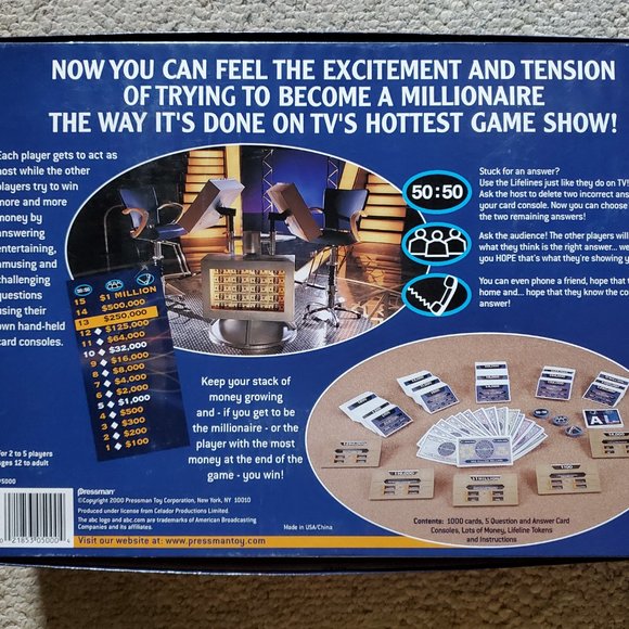 Pressman | Games | Who Wants To Be A Millionaire Board Game Abc Tv Game ...